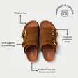 Calla | Lily | Tan Suede Flat Sandal Slider
